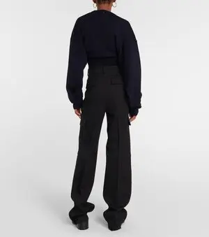 Sportmax Cropped Wool V-neck Sweater