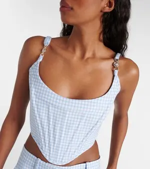 Versace Medusa '95 Gingham Virgin Wool Bustier