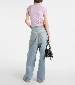 Balenciaga Cropped Cotton Jersey T-shirt