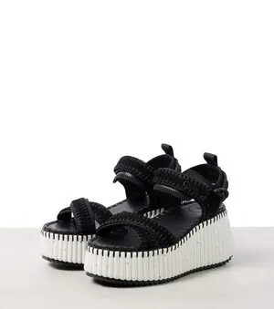 Chloé Nama Suede Platform Sandals