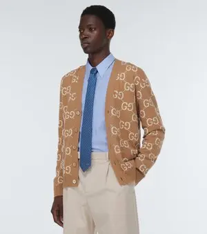 Gucci Gg Silk Jacquard Tie - Blue