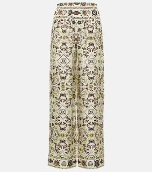 Tory Burch Printed Silk Wide-leg Trousers - Multicoloured