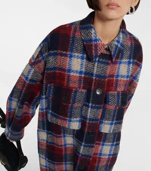MARANT ETOILE Checked Wool Blend Coat - Multicoloured
