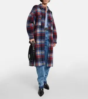 MARANT ETOILE Checked Wool Blend Coat - Multicoloured