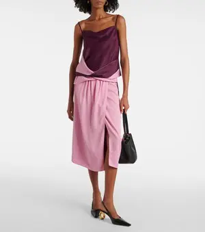 JW Anderson Colorblocked Draped Midi Skirt