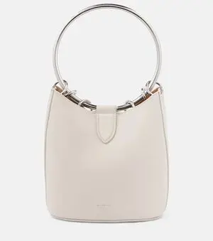 Alaïa Ring Medium Leather Bucket Bag - White