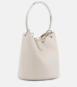 Alaïa Ring Medium Leather Bucket Bag - White
