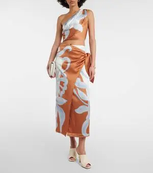 SIR. Sorrento Printed Silk Wrap Skirt