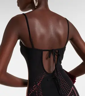 JEAN PAUL GAULTIER Printed Mesh Slip Dress