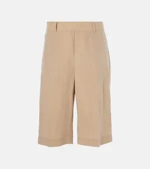 Vince Mid-rise Tailored Shorts - Beige