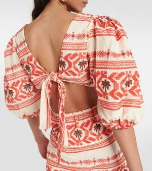 Johanna Ortiz Cutout Printed Mini Dress