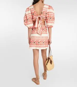 Johanna Ortiz Cutout Printed Mini Dress