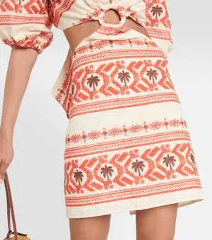 Johanna Ortiz Cutout Printed Mini Dress
