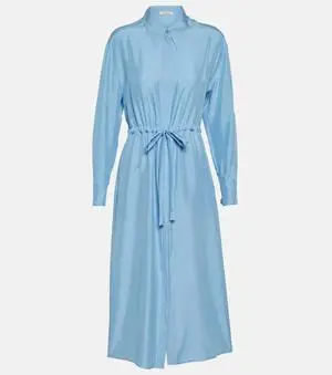 Dorothee Schumacher Silk Midi Shirt Dress - Blue
