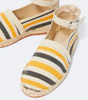 BODE Namesake Striped Espadrilles With Ankle Strap - Multicoloured