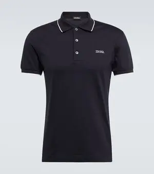 Zegna Cotton-blend Polo Shirt - Blue