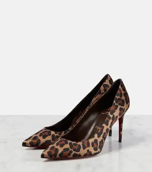 CHRISTIAN LOUBOUTIN Kate 85 Leopard-print Satin Pumps - Multicoloured