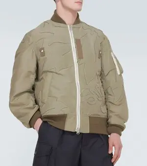 Sacai Embroidered Twill Bomber Jacket