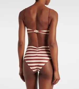 Johanna Ortiz Striped High-rise Bikini Bottoms - Multicoloured