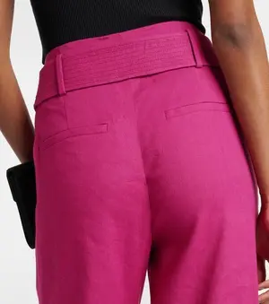 Veronica Beard High-waisted Linen-blend Flare Trousers