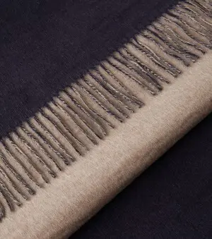 Brunello Cucinelli Fringed Silk Throw - Grey