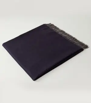 Brunello Cucinelli Fringed Silk Throw - Grey