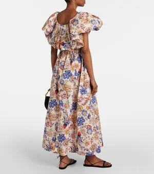 Ulla Johnson Francesca Floral Cotton Poplin Midi Dress