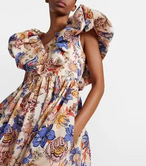 Ulla Johnson Francesca Floral Cotton Poplin Midi Dress