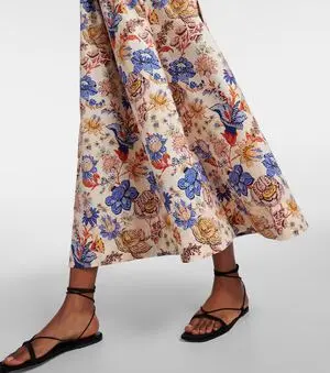 Ulla Johnson Francesca Floral Cotton Poplin Midi Dress