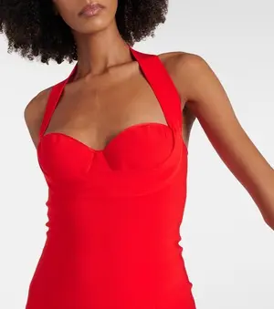 Alaïa Ribbed-knit Halterneck Mini Dress