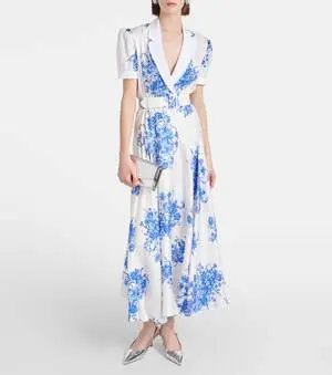 RODARTE Floral Silk Midi Dress
