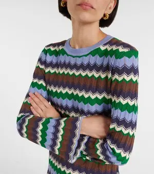 Rixo Mylene Chevron Cotton Mini Dress