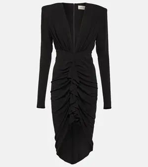 Alexandre Vauthier Draped Jersey Midi Dress - Black