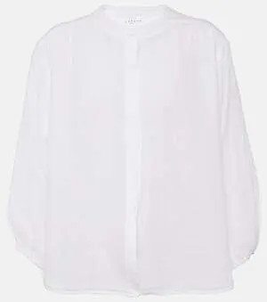 Velvet By Graham & Spencer Avis Linen Blouse - White