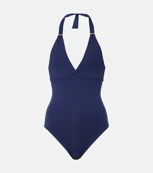 Melissa Odabash Rimini Halterneck One Piece - Blue