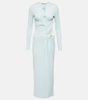 Christopher Esber Gathered Cutout Midi Dress - Blue