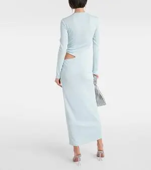 Christopher Esber Gathered Cutout Jersey Midi Dress