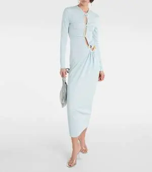 Christopher Esber Gathered Cutout Jersey Midi Dress