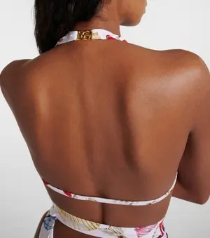 Dolce & Gabbana Capri Printed Halterneck Swimsuit