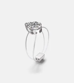 PERSEE Floating Diamond Ring In 18kt White Gold