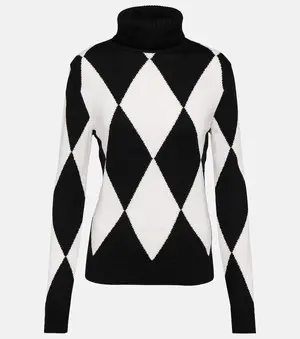 Perfect Moment Diamond Wool Turtleneck Sweater - Multicoloured