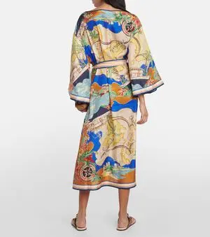 Zimmermann Alight Printed Silk Midi Dress