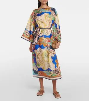 Zimmermann Alight Printed Silk Midi Dress