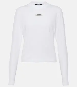 Jacquemus Long Sleeve Cotton Top - White