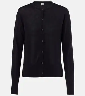 TOTEME Logo Cardigan - Black