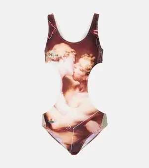 VIVIENNE WESTWOOD The Kiss Printed Cut Out Swimsuit - Multicoloured