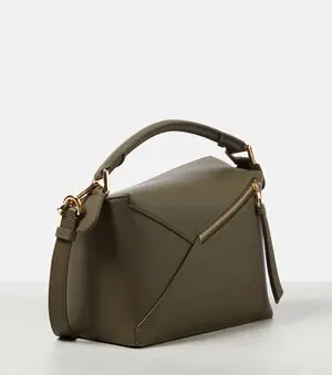 Loewe Puzzle Edge Small Leather Top-handle Bag - Green