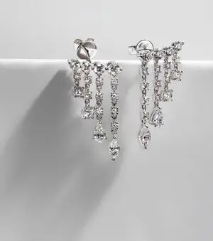 ANITA KO Rain Small 18kt White Gold Drop Earrings With Diamonds