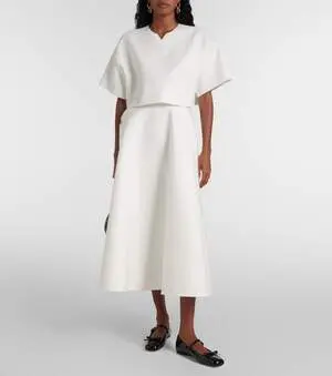 Valentino Garavani V-gold Cotton Gabardine Cropped Top