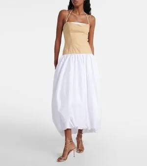 Simkhai Pfeiffer Cotton And Linen-blend Midi Dress - Multicoloured